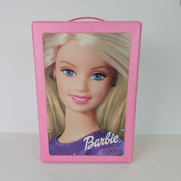 Barbie | Toys | Vtg 200 Pink Mattel Barbie Doll Trunk Carrying Travel ...